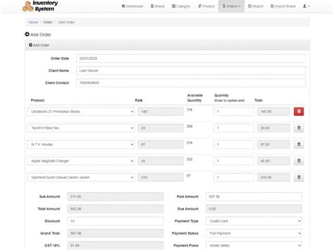 Simple Inventory System In Php Mysql