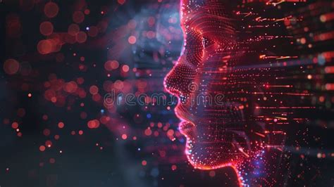 Ai Machine Learning Beautiful Woman Robot With Digital Technology Human Brain As Big Data