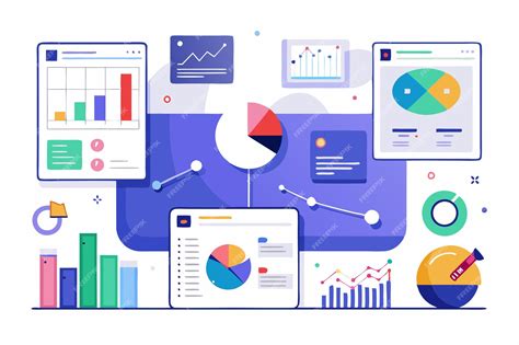 Múltiples Gráficos Y Gráficos Demuestran Técnicas De Análisis Y Visualización De Datos En Un