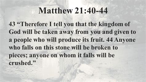 Title Bad Tenants Text Matthew 2133 46 Luke 209 18 Theme The