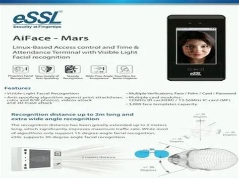 ESSL AI Face Mars Face Biometric Attendance System At 15500 ESSL Face Recognition Time