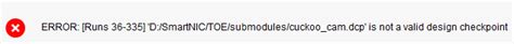 the cuckoo cam dcp is not a valid design checkpoint · issue 13 · hpcn uam limago · github