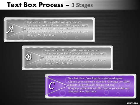 Text Box Process Diagram 3 Stages 45 Template Presentation Sample Of PPT Presentation