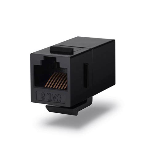 CAT Inline Coupler Keystone RJ Female To Female Snap In Jack Insert Black AxGear Ca