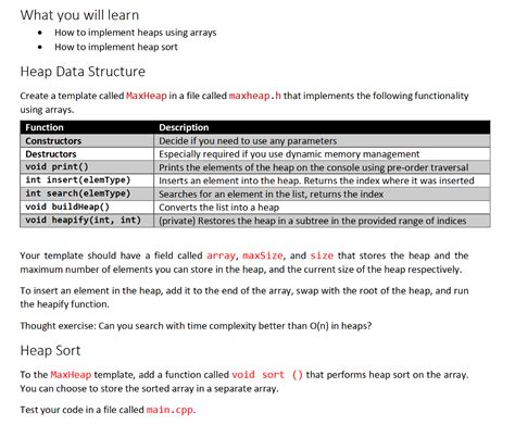 In C Create A Template Called MaxHeap And Chegg
