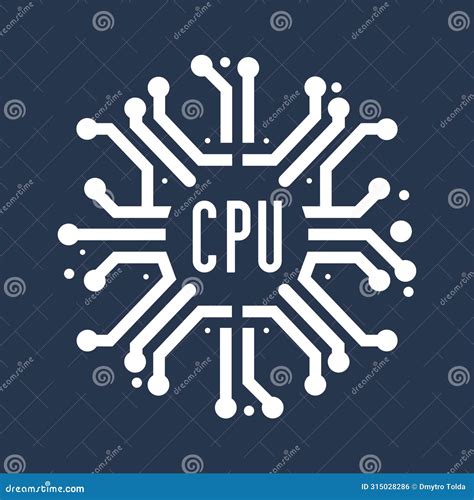 Microchip Logo Icon Cpu Central Processing Unit Computer Processor Chip Symbol Stock Vector