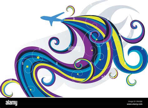 Flying Airplane Background Stock Vector Image And Art Alamy