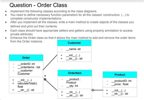Solved Question Order Class Implement The Following