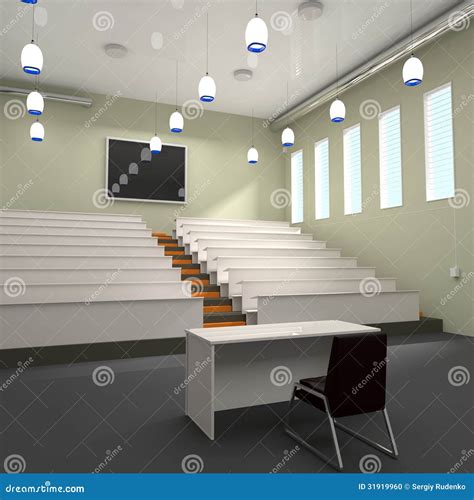 Empty Lecture Hall In University Stock Illustration Illustration Of Industry Screen 31919960