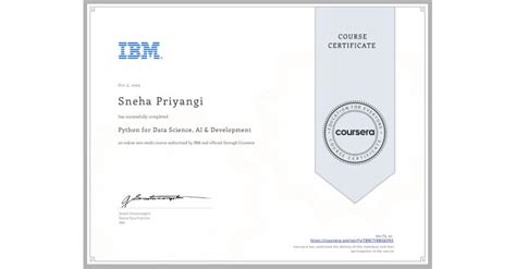 Finished Python For Data Science Ai And Development Course Sneha Priyangi Posted On The Topic