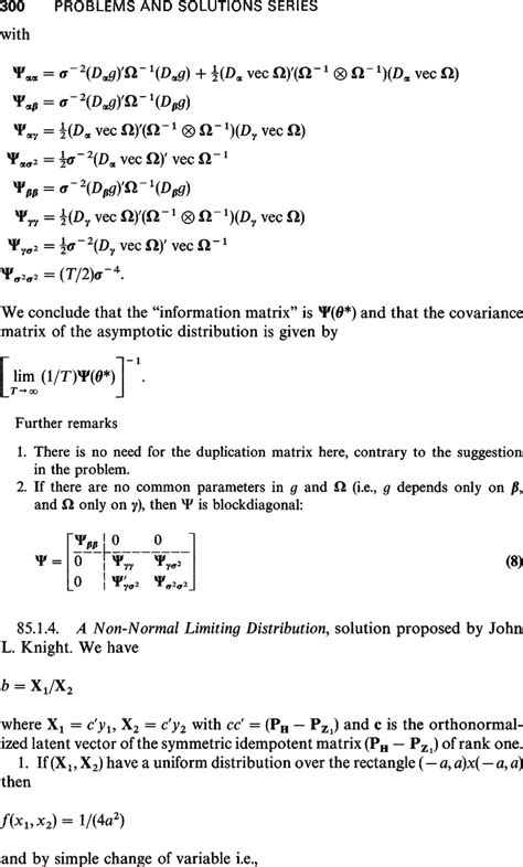 a non normal limiting distribution econometric theory cambridge core