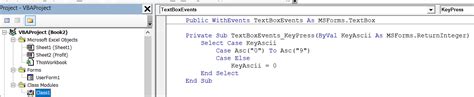 Vba How Can I Make A Sub For A Keypress Event Stack Overflow