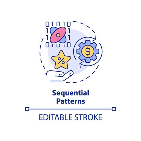Sequential Patterns Concept Icon Data Mining Technique Abstract Idea Thin Line Illustration