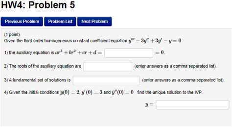 solved hw4 problem 5 previous problem problem list next