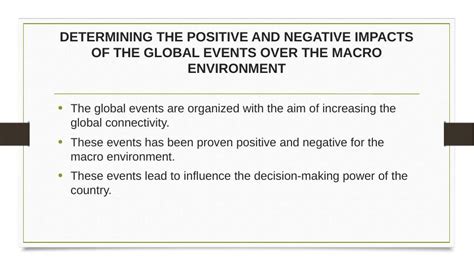 Positive And Negative Impacts Of Global Events On Macro Environment Desklib