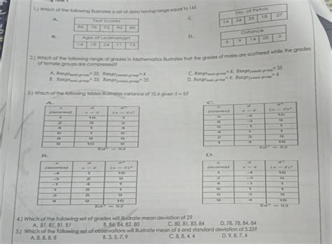 solved i which al the following illustrates a set of data having