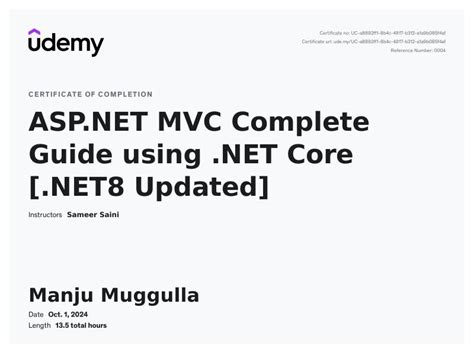 Manju Muggulla On Linkedin Aspnet Dotnetcore Mvc Certification