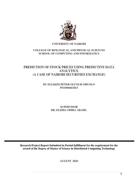 prediction of stock prices using predictive data analytic on african