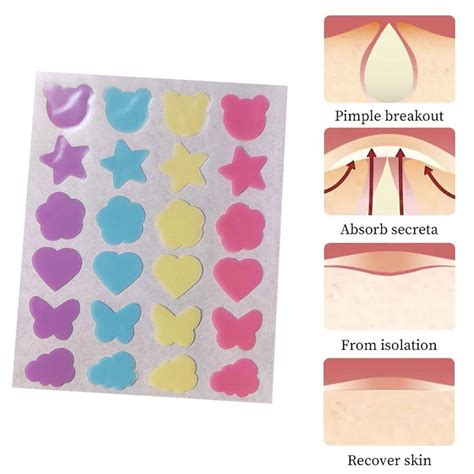 24pcssheet Acne Removal Pimple Patch Colorful Invisible Acne Patch Skincare Shopee Malaysia