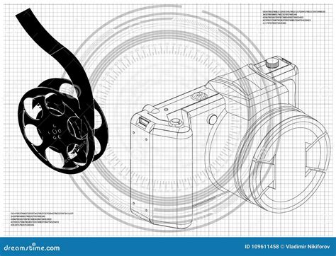 D Model Of The Camera Stock Vector Illustration Of Concept