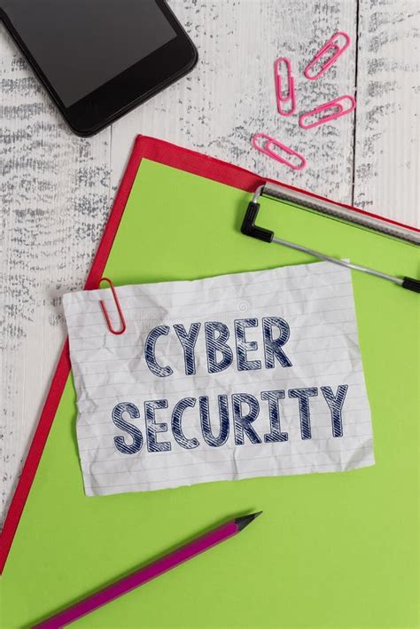 Handwriting Text Cyber Security Concept Meaning Protect A Computer System Against Unauthorized