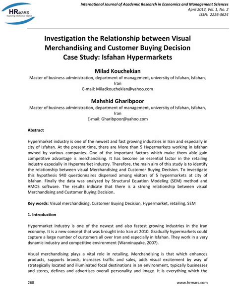 Pdf Investigation The Relationship Between Visual The