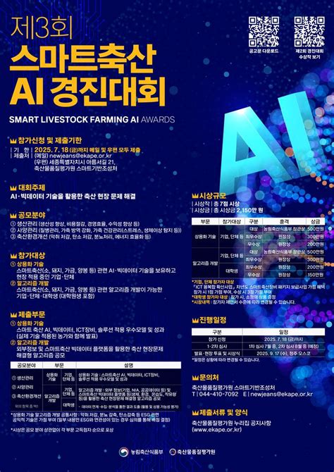 농림축산식품부 제3회 스마트축산 Ai 경진대회 요즘것들