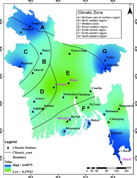 The Spatial Pattern Of Pre Monsoon Rainfall Trends For The Seven