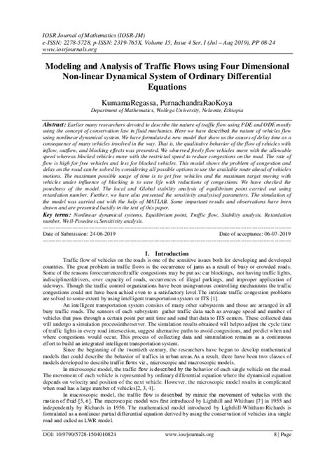 pdf modeling and analysis of traffic flows using four dimensional non