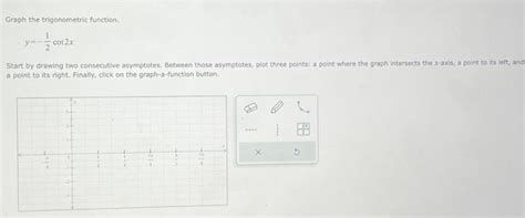 solved graph the trigonometric function y −21cot2x start by