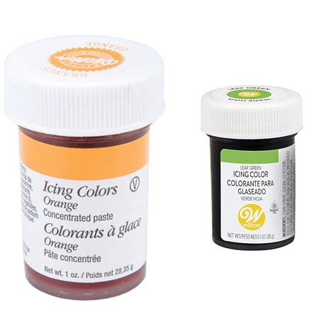 Wilton Icing Gel And Leaf Green Icing Color 1 Ounce Jars