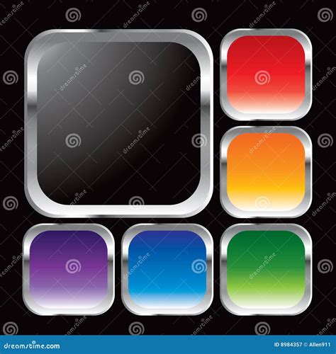 Rounded Metal Frames With Multiple Colors Stock Vector Illustration