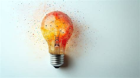 Artwork Features Abstract Light Bulb Created Geometric Shapes And Bold Colors Triangles Circles