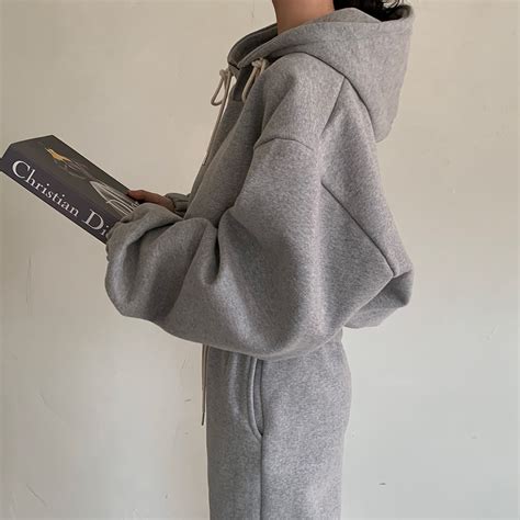 크림치즈마켓 굿퀄리티주문폭주🍂 자체제작 크치made 미스유 크롭 가을 겨울 후드티 조거팬츠 트레이닝set