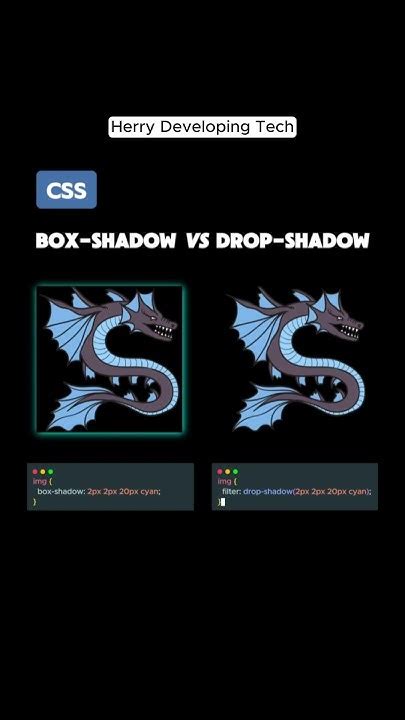 🎯 css showdown box shadow 🆚 drop shadow quick tips for developers 🖌️ shorts shortvideo js