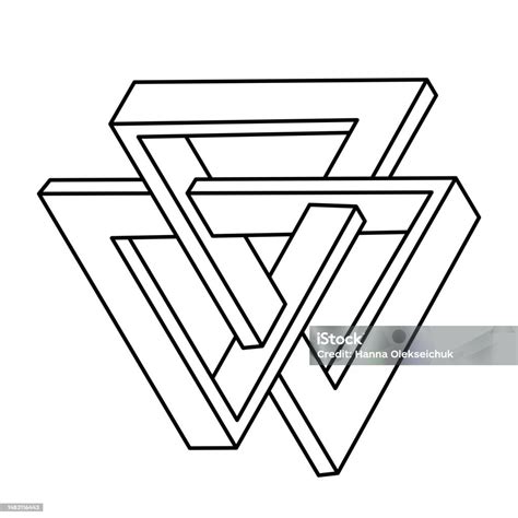 Sacred Geometric Figures Impossible Shape Web Design Element Optical Illusion Object Escher