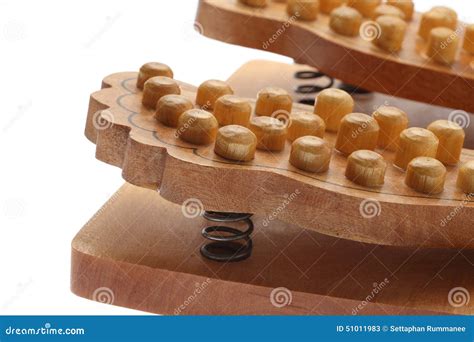 The Equipment For Massage Of Foot By Wood Material Stock Image Image