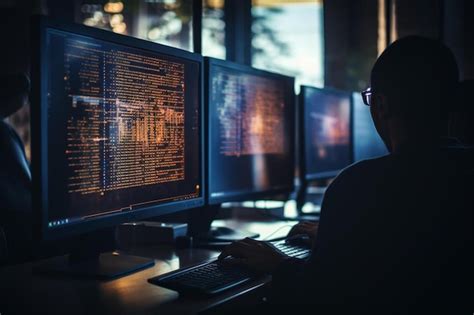 premium ai image software engineers working on project and programming in company