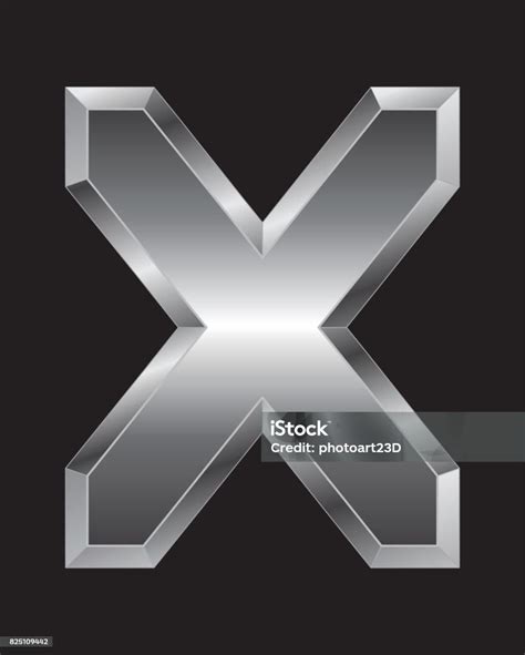 직사각형 경사진된 금속 글꼴문자 X 0명에 대한 스톡 벡터 아트 및 기타 이미지 0명 2차 도형 3차원 형태 Istock