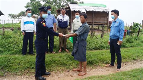 အင်တောမြို့၌ လေပြင်းတိုက်ခတ်မှုကြောင့် လေဘေးသင့်ပြည်သူများအား ထောက်ပံ့ငွေများ ပေးအပ