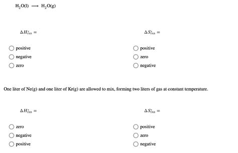 Solved For the given processes determine if ΔHrxr and Chegg com