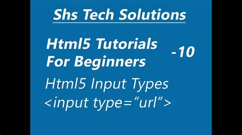 Html5 Input Types Input Type Url Youtube