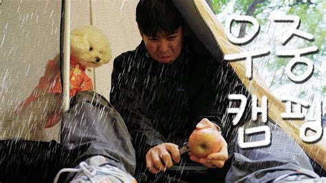 캠핑 브이로그 비오는 날 강아지와 함께한 첫 우중캠핑 빗소리 Asmr Youtube