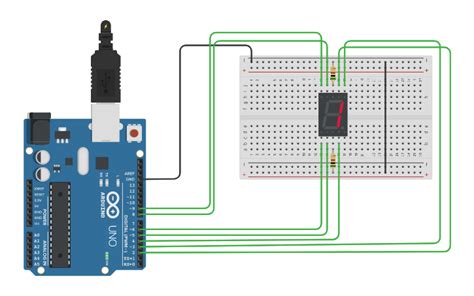 Circuit Design Seven Segment Display Tinkercad