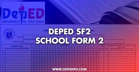 Deped School Form 2 Sf2 Daily Attendance Report Of Learners Deped Ph
