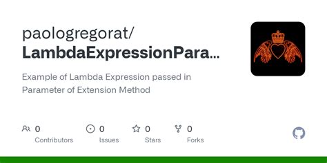 Github Paologregoratlambdaexpressionparameterinextensionmethod