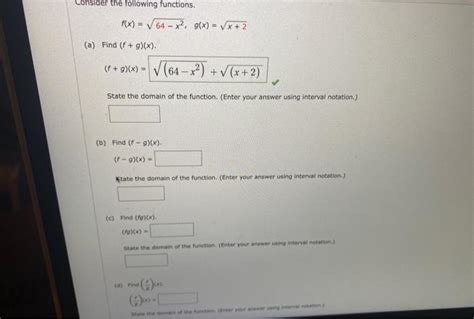 Solved Consider the following functions f x x² Chegg com