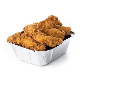 바삭한 켄터키 프라이드 치킨 흰색 배경에 고립 프리미엄 사진