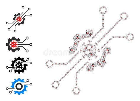 Recursive Artificial Virus Icon Self Mosaic Stock Vector Illustration