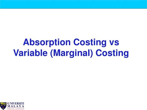 Ppt Absorption Costing Vs Variable Marginal Costing Powerpoint